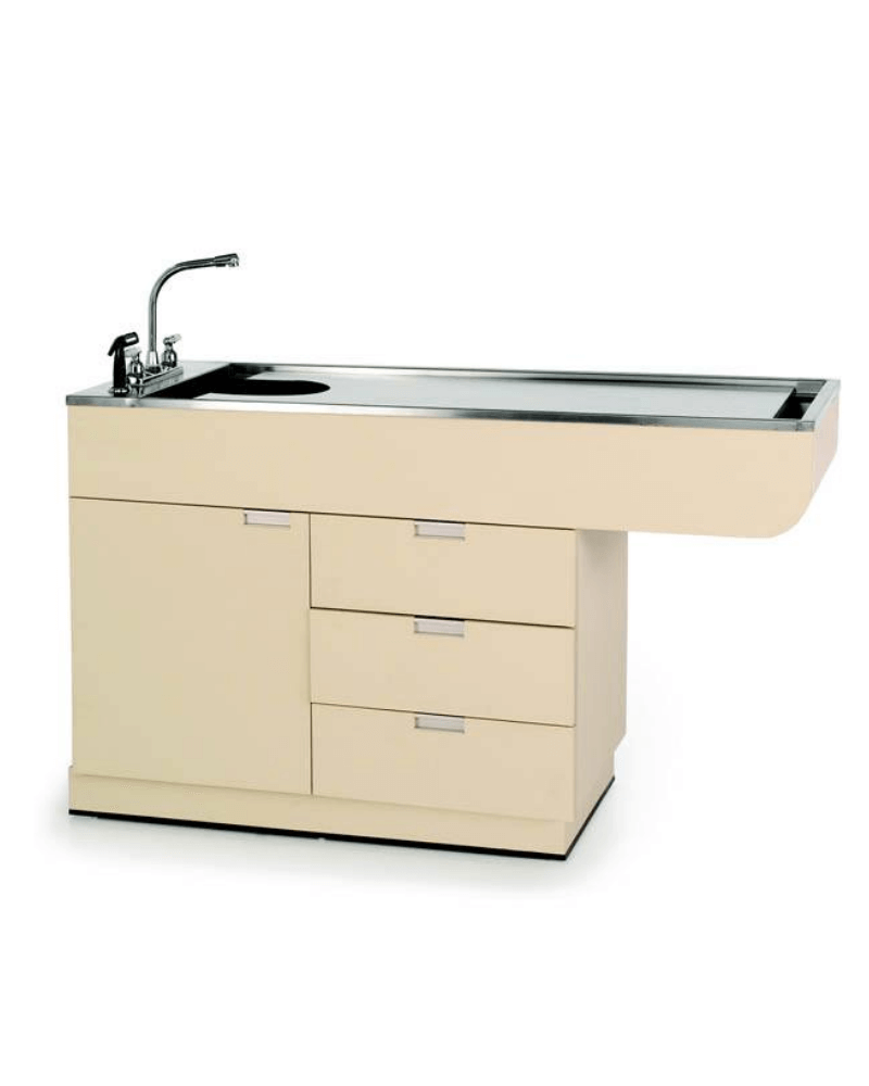 Petlift Veterinary 60in Wet Table Cabinet and Drawers with Knee Space ...